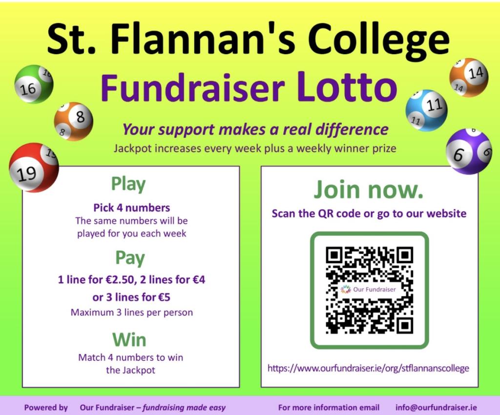Support Our School Lotto – First Draw May 22nd! - St. Flannans College